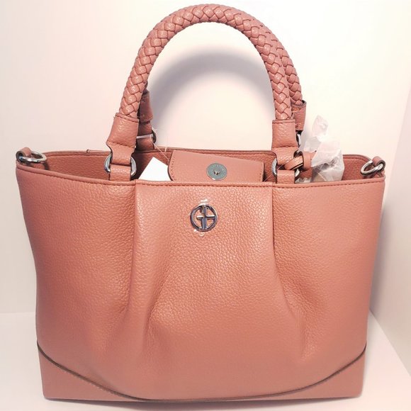 Giani Bernini | Bags | Giani Bernini Pebble Leather Muave Pink Satchel ...